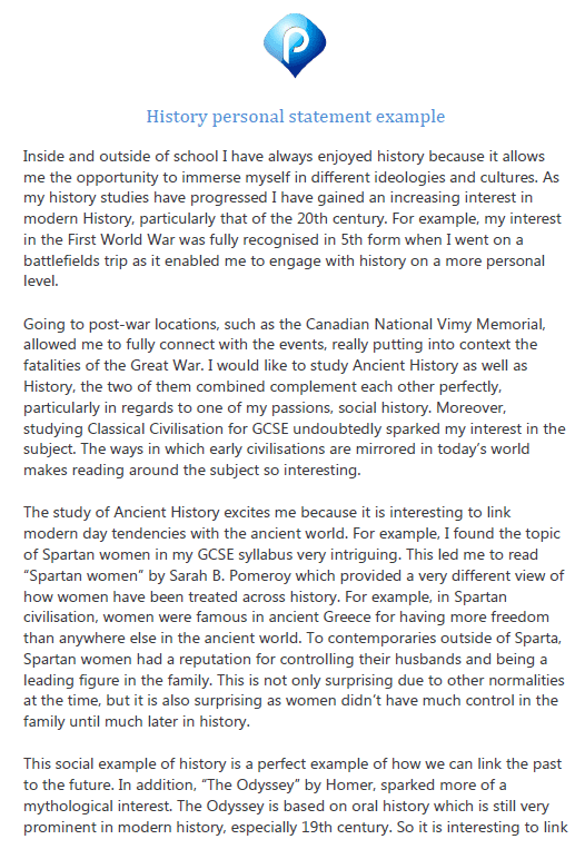 Free History Personal Statement Example 1 Microsoft Word Download 