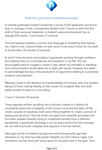 Excellent statistics personal statement example (free Word download)