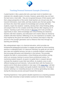 Teaching personal statement (chemistry)