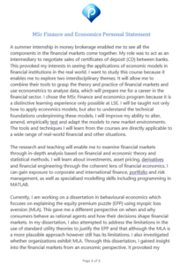 Finance and Economics MSc Personal Statement