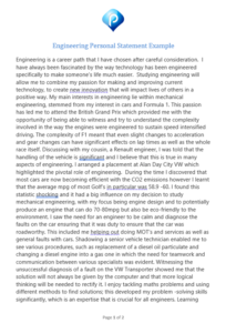 Engineering Personal Statement Examples
